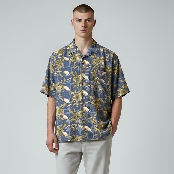 Joe Marlin | Shirts | Joe Marlin Hawaiian Shirt Large Floral Tropical ...